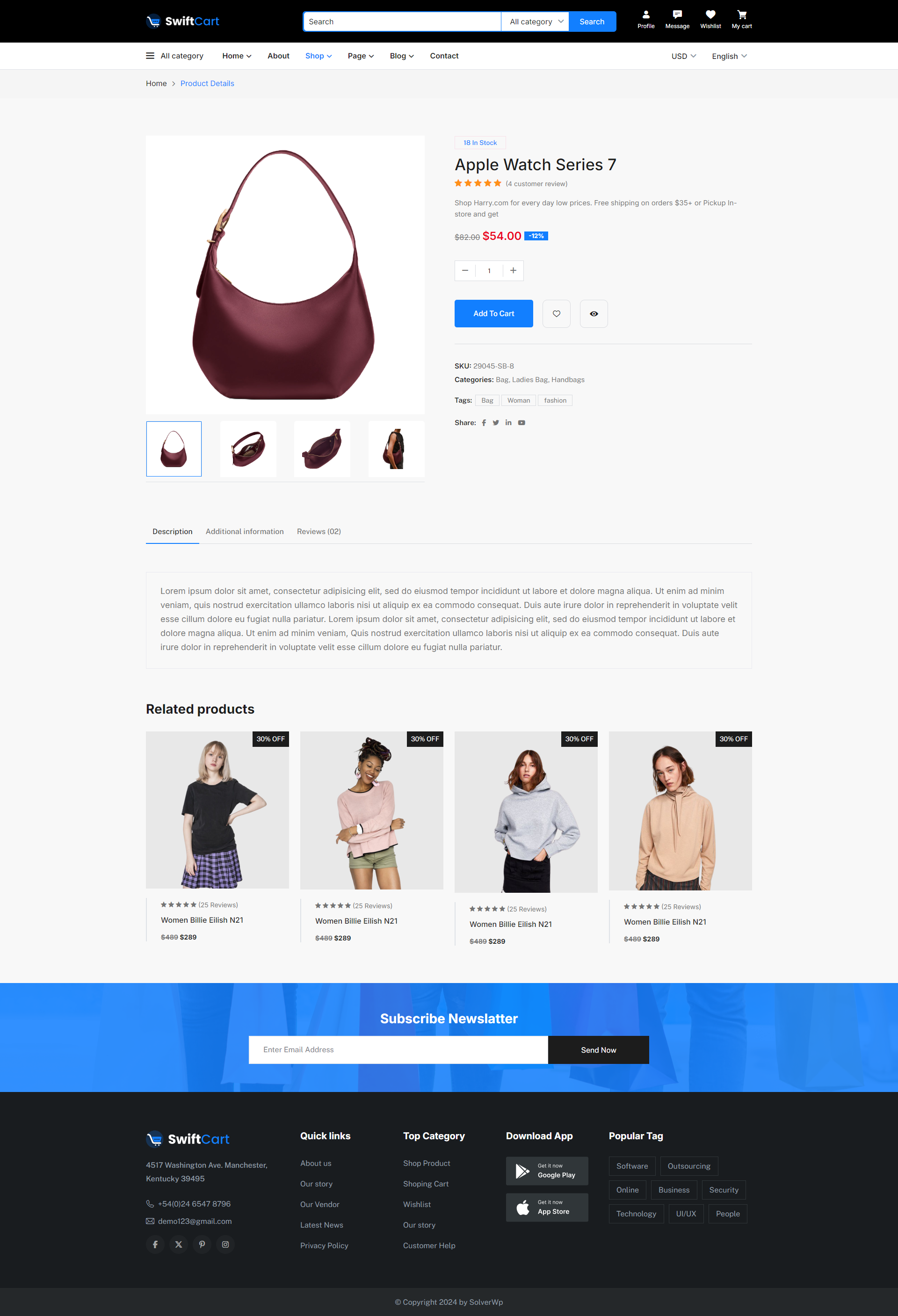 Multipurpose Ecommerce HTML Template - SwiftCart by SolverWp | ThemeForest